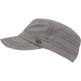 Chillouts Herren Army Cap "Heraklion Hat", schwarz-wei&szlig;, unifarben, Baumwollmischung, Caps, aus Naturfasern mit verstellbarem Verschluss & urbanem