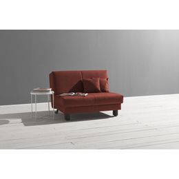 ell+ell Schlafsofa ELL + ELL, B:125cm T:100cm, rot, Jugendzimmer, Sofas, "Enny", Liegefl&auml;che Breite 120 oder 140 cm, Liegeh&ouml;he 45 cm, F&uuml;&szlig;e schwarz