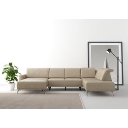 Sit & More Wohnlandschaft SIT & MORE, B:337cm H:84cm T:205cm, beige, Sofas, "Bailando U-Form", wahlweise mit Kopfteilverstellung und Vorziehsitz, motorisch