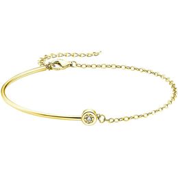 Damen Armband "Schmuck Geschenk Armband mit Zirkonia", 25cm, Silber 925 (Sterlingsilber), gold, ANISTON JEWELRY & WATCHES, Silber 925