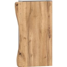 H&auml;ngeschrank Welltime, B:30cm H:64cm T:20cm, grau, MDF, Badezimmer, Schr&auml;nke, "Stubach", T&uuml;r mit Baumkante