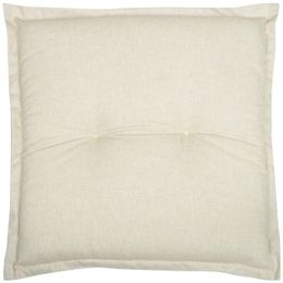 Hockerauflage GO-DE, B:50cm H:8cm T:50cm, beige, Obermaterial: 85% Baumwolle, 15% Polyester, Polsterauflagen