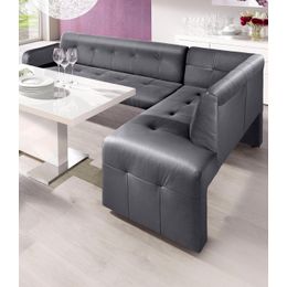 Essbank, B:197cm H:82cm T:265cm, grau, exxpo - SOFA FASHION, Luxus-Microfaser (100% Polyester), K&uuml;che, Sitzb&auml;nke, "Barista, bequem und elegant, hohe