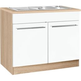 Sp&uuml;lenschrank KOCHSTATION, B:100cm H:85cm T:60cm, wei&szlig;, K&uuml;che, Schr&auml;nke, "KS-Eton", Breite 100 cm