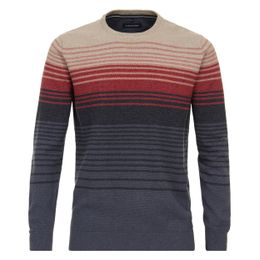 Casamoda Herren Strickpullover "Casamoda Pullover gestreift", rot, Gr. XL, 80% Baumwolle, 20% Polyamid, Pullover