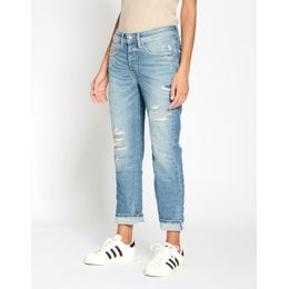Gang Damen Boyfriend-Jeans "94NICA CROPPED", blau, Gr. 30, Destroyed-Effekte, Denim/Jeans, Obermaterial: 90% Baumwolle, 8% Polyester, 2% Elasthan,