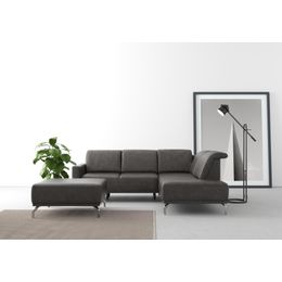 Sit & More Ecksofa SIT & MORE, B:249cm H:84cm T:205cm, grau, Wohnzimmer, Sofas, "Bailando L-Form", wahlweise mit Kopfteilverstellung und Vorziehsitz, motorisch