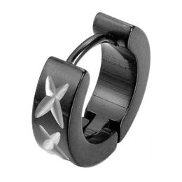Firetti Herren Single-Creole "Schmuck Geschenk Ohrschmuck einzeln BlackLine", 13,6mm, Edelstahl, schwarz, Edelstahl, Ohrringe