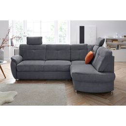 Sit & More Ecksofa SIT & MORE, B:246cm H:91cm T:176cm, grau, Kunstleder SOFTLUX;Luxus-Microfaser ALTARA NUBUCK (100% Polyester);Luxus-Microfaser (90% Polyester,