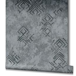 marburg Vliestapete "Urban Retreat", B/L: 0,53m x 10,05m, Rollen: 1, schwarz, Wohnzimmer, Tapeten, moderne Tapete f&uuml;r Wohnzimmer Schlafzimmer K&uuml;che