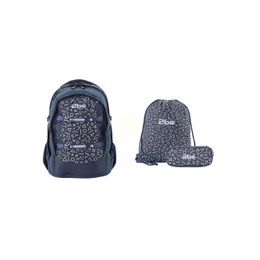2be Kinder Schulrucksack "Navy Blue", blau, Kunstfaser, Rucks&auml;cke, mit Turnbeutel und Federm&auml;ppchen