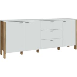 Sideboard FORTE, B:206,1cm H:86,5cm T:41,6cm, grau, Spanplatte, Wohnzimmer, Sideboards, "Saitama"
