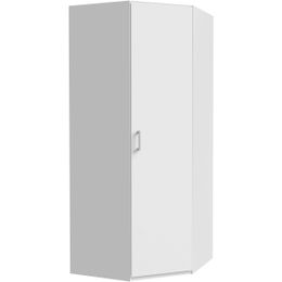 Eckkleiderschrank FORTE, B:89,5cm H:210,5cm T:89,4cm, wei&szlig;, Holzwerkstoff, Schr&auml;nke, Eckkleiderschrank, Stauraum, Aufsatz optional bestellbar