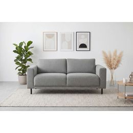 2,5-Sitzer Home Affaire "Sveeva, Kompaktsofa, B.183 cm, schwarze Metallf&uuml;&szlig;e", taupe, B:183cm H:78cm T:90cm, 100% PES, Sofas, langlebiger Webstoff, mit Wellenunterfederung, viele Farben