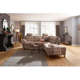 Ecksofa Home Affaire, B:238cm H:90cm T:213cm, grau, 98% Polyester 2% Polyamid, Wohnzimmer, Sofas, "Westerland L-Form", Federkern-Polsterung,