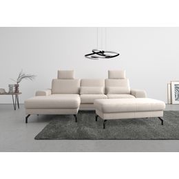 Sit & More Ecksofa SIT & MORE, B:283cm H:91cm T:175cm, grau, Wohnzimmer, Sofas, "Cinturo L-Form", inklusive Sitztiefenverstellung und Federkern, Sitzh&ouml;he 48 cm