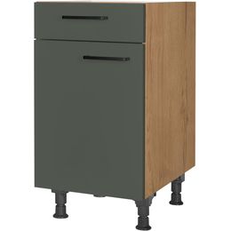 Unterschrank Nobilia, B:45cm H:87cm T:58,3cm, gr&uuml;n, K&uuml;che, Schr&auml;nke, ""Easytouch", Ausrichtung w&auml;hlb., vormontiert, in den Breiten 30, 45 &", 60 cm