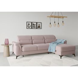 Sit & More Ecksofa SIT & MORE, B:258cm H:85cm T:170cm, lila, 90% Polyester, 10% Polyamid, Wohnzimmer, Sofas, "Sinatra L-Form", mit Recamiere, optional mit