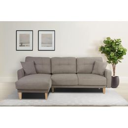 Ecksofa Home Affaire, B:234cm H:89cm T:164cm, grau, Wohnzimmer, Sofas, "TRIPLO optionale Schlafsofa mit Bettkasten, Ma&szlig;e B/T/H: 234/164/89 cm",