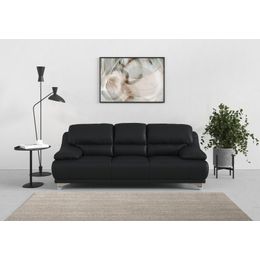 COTTA Kinder 3-Sitzer "Maranello", B/H/T: 216cm x 86cm x 93cm, Leder PAMPAS, schwarz, 100% Echtleder, B:216cm H:86cm T:93cm, Sofas