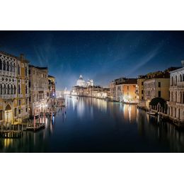 papermoon Fototapete "Venedig bei Nacht", B/L: 5m x 2,8m, Bahnen: 10 Stk., bunt, Schlafzimmer, Tapeten