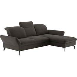 Sit & More Ecksofa SIT & MORE, B:267cm H:88cm T:200cm, grau, 100% Polyester, Wohnzimmer, Sofas, "Leandro L-Form", Wahlweise mit Bett-, Kopfteil - und