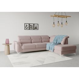 Sit & More Ecksofa SIT & MORE, B:251cm H:85cm T:220cm, lila, 90% Polyester, 10% Polyamid, Wohnzimmer, Sofas, "Sinatra L-Form", mit Ottomane, optional mit