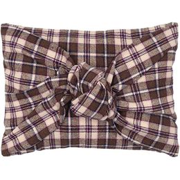 Dekokissen Pad, B:30cm L:40cmbraun, pink, kariert, Polyester, Dekokissen_Sitzkissen_Kissenh&uuml;llen, "TARTAN BOW, Made in Europe", Kissenh&uuml;lle ohne
