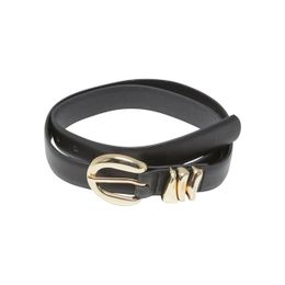 Urban Classics Damen Synthetikg&uuml;rtel "Urban Classics Chunky Multiple Loop Synthetic Leather Belt"schwarz, gold, Gr. L, 100% Polyurethan, G&uuml;rtel