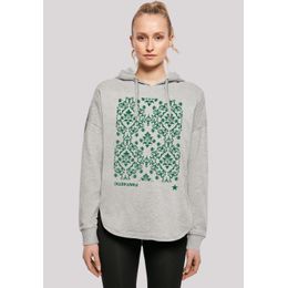 F4NT4STIC Damen Kapuzenpullover "Blumen Muster Gr&uuml;n", grau, Gr. XS, Obermaterial: 100% Baumwolle, Pullover, Print