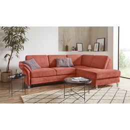 Sit & More Ecksofa SIT & MORE, B:254cm H:89cm T:190cm, orange, Wohnzimmer, Sofas, "Clio L-Form", wahlweise mit Bettfunktion und Bettkasten, inklusive Federkern