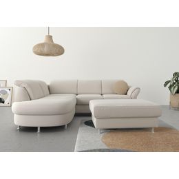 Sit & More Ecksofa SIT & MORE, B:250cm H:78cm T:212cm, beige, Webstoff (100% Polyester);Struktur weich (90% Polyester, 10% Polyamid);Luxus-Micofaser Euphoria