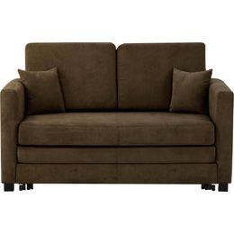 2-Sitzer Home Affaire, B:140cm H:87cm T:83cm, braun, Sofas, "Mexico", mit ausziehbarer Schlaffunktion