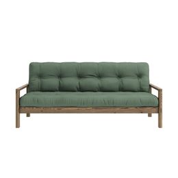 Schlafsofa Karup Design, B:205cm H:79cm T:95cm, gr&uuml;n, Matratzenmaterialzusammensetzung: Futonmatratze mit Knopfheftung, H&ouml;he 14 cm, aus recyceleten