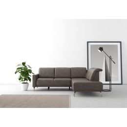 Sit & More Ecksofa SIT & MORE, B:249cm H:84cm T:205cm, braun, Wohnzimmer, Sofas, "Bailando L-Form", wahlweise mit Kopfteilverstellung und Vorziehsitz, motorisch
