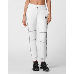 Plein Sport Damen Jogginghose "Jogginghose", wei&szlig;, Gr. XL, Obermaterial: 88% Baumwolle, 12% Polyester, Hosen