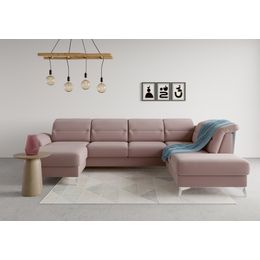 Sit & More Wohnlandschaft SIT & MORE, B:326cm H:85cm T:220cm, lila, 90% Polyester, 10% Polyamid, Sofas, "Sinatra U-Form", optional mit Kopfteilverstellung und