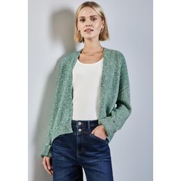 Street One Damen Cardigan, gr&uuml;n, Gr. 46, unifarben, Stoff, 69% Polyacryl, 17% Polyester, 14% Baumwolle, Strickjacken, aus softem Materialmix
