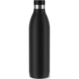 Emsa Isolierflasche "Trinkflasche Bludrop", 1.000ml, schwarz, Trinkflaschen, 1 Liter, auslaufsicher, 360-rundum-Trink&ouml;ffnung, 40 h kalt, 20 h warm