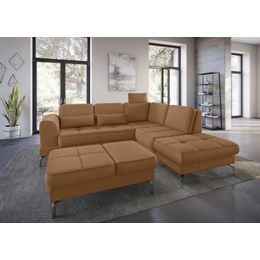 Sit & More Ecksofa SIT & MORE, B:258cm H:87cm T:226cm, braun, Wohnzimmer, Sofas, "Bendigo L-Form", inklusive Sitztiefenverstellung, Bodenfreiheit 15 cm, in 2