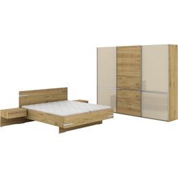 Schlafzimmer-Set Musterring, braun, Floatglas, Hartfaserplatte, Holz teilmassiv, Holzwerkstoff, Massivholz, Spanplatte, Schlafzimmerm&ouml;bel-Sets,