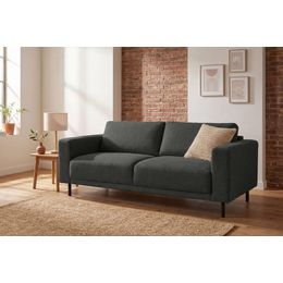 2,5-Sitzer Home Affaire, B:183cm H:78cm T:90cmanthrazit, 100% PES, Sofas, "Sveeva, Kompaktsofa, B.183 cm, schwarze Metallf&uuml;&szlig;e", langlebiger Webstoff,