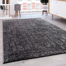 Teppich Paco Home, B:60cm H:4mm L:100cm, grau, Polyester, Wohnzimmer, Teppiche, "Melbourne 690", Flachgewebe, modernes Design, ideal im Wohnzimmer &