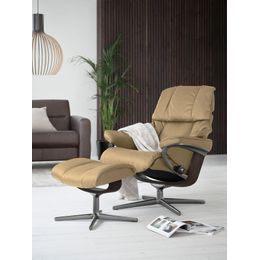stressless "Reno" Set, Relaxsessel mit Hocker, mit Hocker, mit Cross Base, Gr&ouml;&szlig;e S, M & L, Holzakzent Wenge