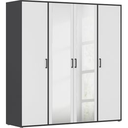 Dreht&uuml;renschrank Rauch, B:187cm H:194cm T:53cm, grau, Holzwerkstoff, Schr&auml;nke, "Kleiderschrank Schrank Garderobe W&auml;scheschrank VOYAGER", mit modernen