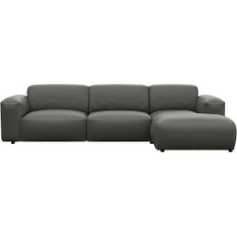 Ecksofa FLEXLUX, B:284cm H:73cm T:171cm, grau, 100% Echteder, Wohnzimmer, Sofas, "Lucera bequem und komfortabel durch hochwertigen Sitzaufbau,