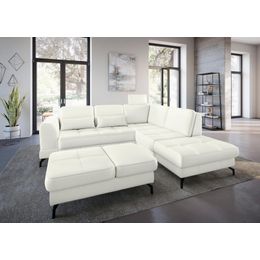 Sit & More Ecksofa SIT & MORE, B:258cm H:84cm T:226cm, wei&szlig;, Wohnzimmer, Sofas, "Bendigo L-Form", inklusive Sitztiefenverstellung, Bodenfreiheit 12 cm, in 2