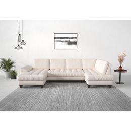 Sit & More Wohnlandschaft SIT & MORE, B:338cm H:88cm T:172cm, beige, 100% Polyester, Sofas, "Westham U-Form", wahlweise mit Bettfunktion, Bettkasten,