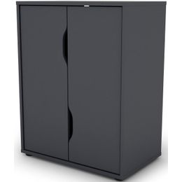 Aktenschrank ByLiving, B:60cm H:76,5cm, grau, FSC-zertifizierter Holzwerkstoff, B&uuml;ro, Schr&auml;nke, "Bern", Breite 60 cm, Kommode in modernem Design