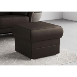 Hocker DOMO collection, B:59cm H:46cm T:59cm, braun, 100% Polyester, Wohnzimmer, Hocker, "Pina, kompakt und bequem", Passender Hocker zur Serie